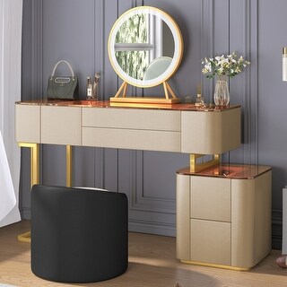 Extendable Large Storage Cream Versatile Modern Makeup Vanities - On ...