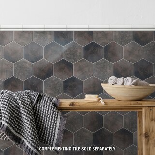 Merola Tile Capri Hex Indigo 7" x 8" Porcelain Floor and Wall Tile ...