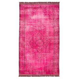 ECARPETGALLERY Hand-knotted Color Transition Dark Pink Wool Rug - 5'7 x ...