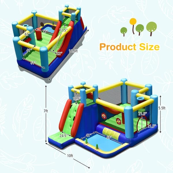 Gymax 8-in-1 Kids Inflatable Bounce House Bouncy Castle Indoor Outdoor ...