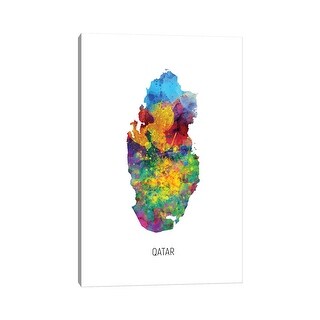 iCanvas "Qatar Map" by Michael Tompsett Canvas Print - Bed Bath ...