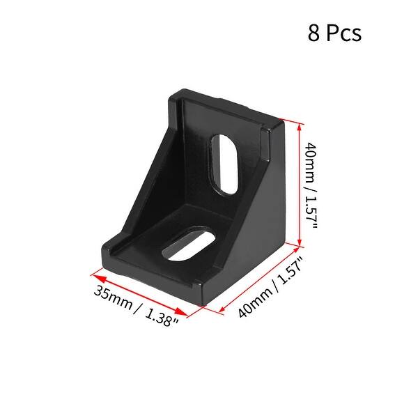 8pcs Corner Bracket for 4040 Series Aluminum Extrusion Profile Black ...