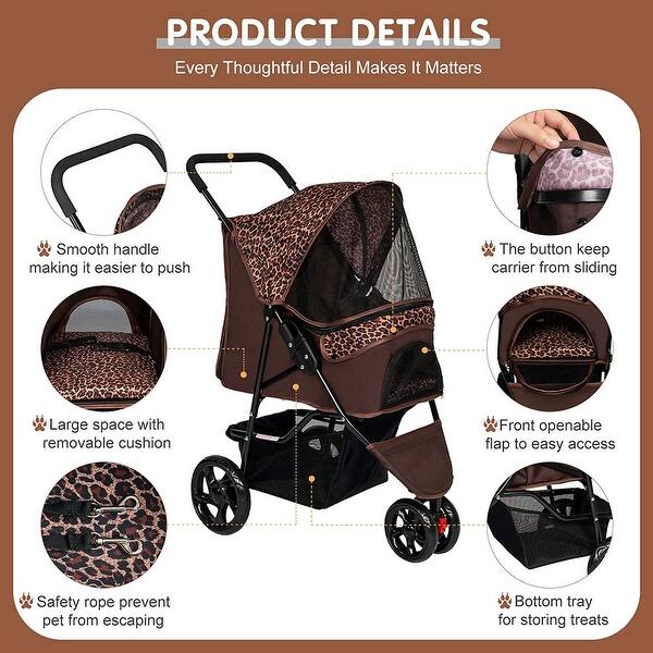 leopard pet stroller