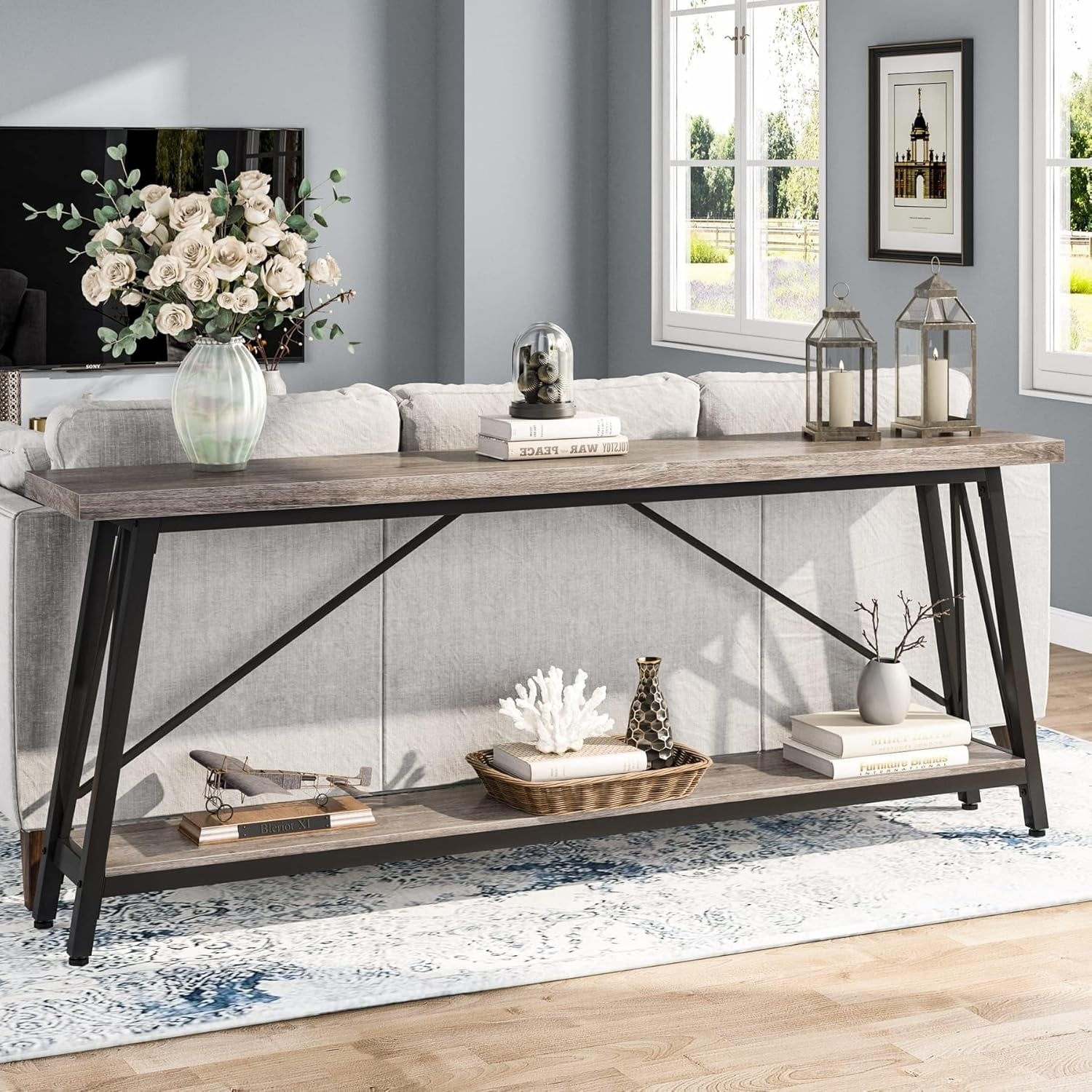 70.9 Inches Long Narrow Sofa Table Behind Couch for Entryway On Sale Bed Bath Beyond 34679366