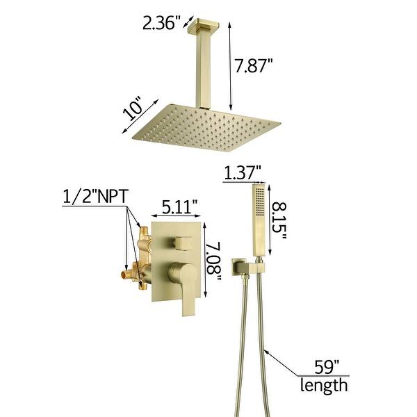 Clihome Ceiling Mount Shower System Complete Fixtures - On Sale - Bed ...
