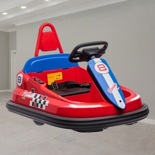 Electric 6V Toddler Bumper Car with 360掳 Spin, Safety Belt, LED Lights ...