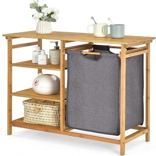 Bamboo Laundry Hamper Stand - 31.5"L x 13.5"W x 32"H - Bed Bath ...