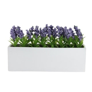 9.25" Lavender Potted Artificial Flowering Plant in Window Box - Bed ...