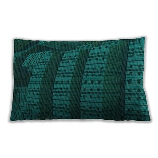 Ahgly Company Patterned Indoor-Outdoor Dark Cyan Green Lumbar Throw ...