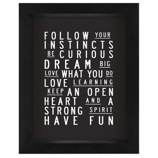 Americanflat Black Framed Shadow Box Sign Decor 'Follow Your Instincts ...
