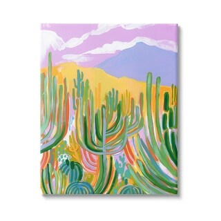 Stupell Abstract Cactus Plants Desert Dunes Stretched Canvas Wall Art ...