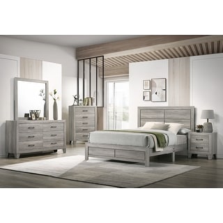 Jan 5 Piece Gray Rustic Platform Bedroom Set - Bed Bath & Beyond - 39071997