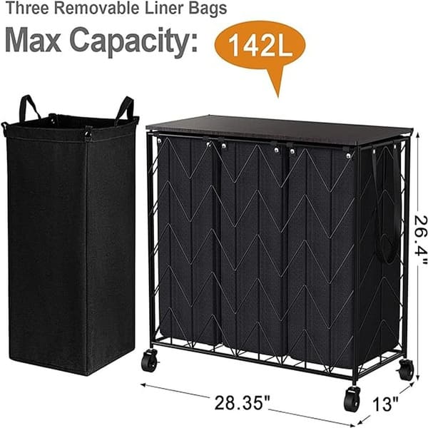 laundry hamper 3 section