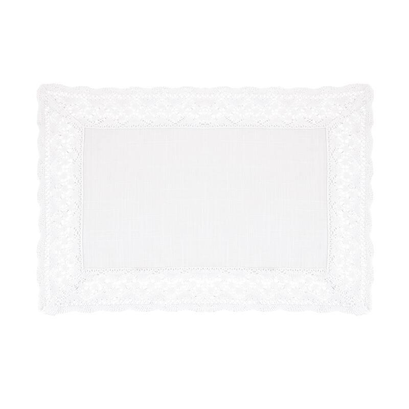 Lace Border Design Table Mats (Set of 4) - 14"x20" - Overstock - 37120596
