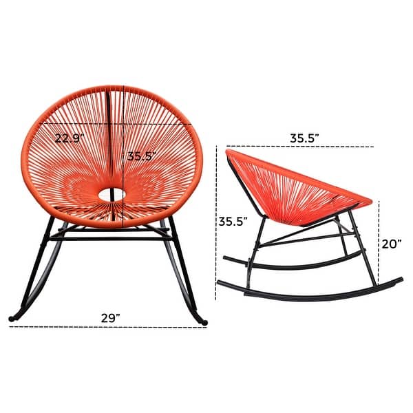 Acapulco Oval All-Weather Outdoor Woven Rope Patio Rocking Chairs - Bed ...