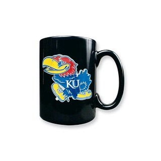 Collegiate University of Kansas 15 Oz. Black Ceramic Mug - Bed Bath ...