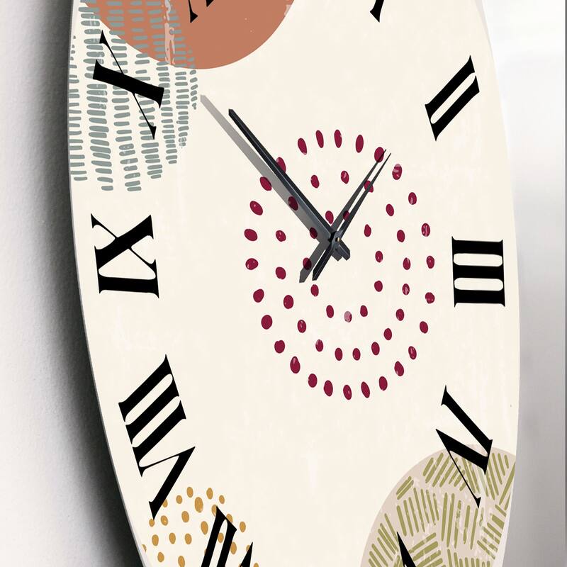 Designart 'Trendy Retro Organic Shapes I' Mid-Century Modern wall clock ...