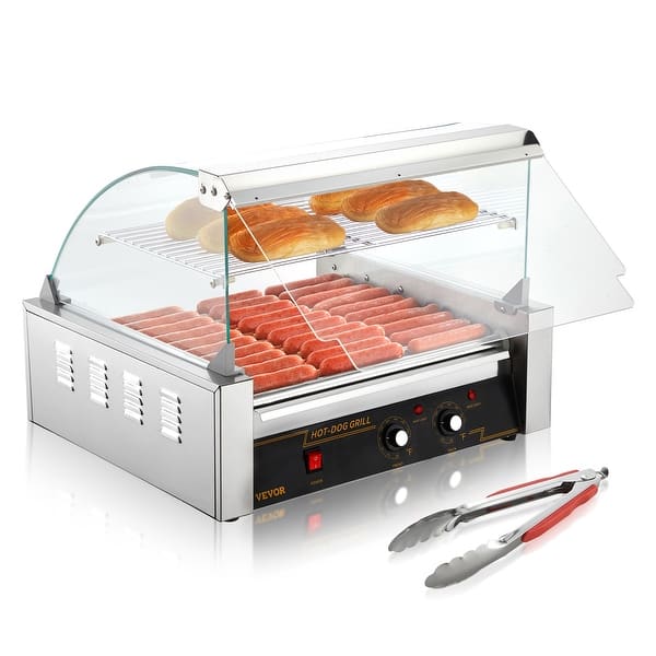 VEVOR Electric 30 Hot Dog Grill Cooker Bun Sausage Toaster Warmer - Bed ...