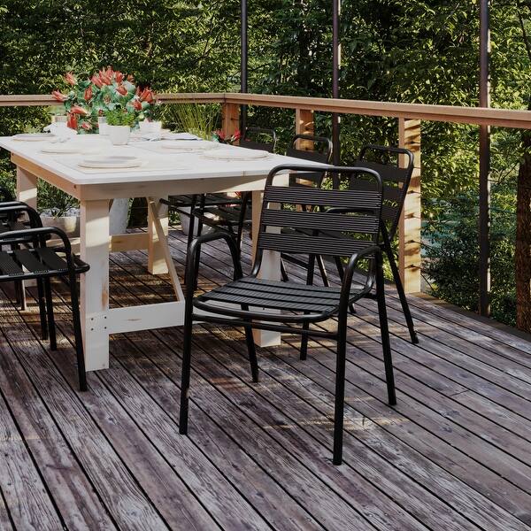 Commercial Indoor-Outdoor Restaurant Stack Chair with Slat Back and ...