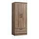 Wardrobe, Double Door Armoire with Drawer, Salt Oak finish - Bed Bath ...
