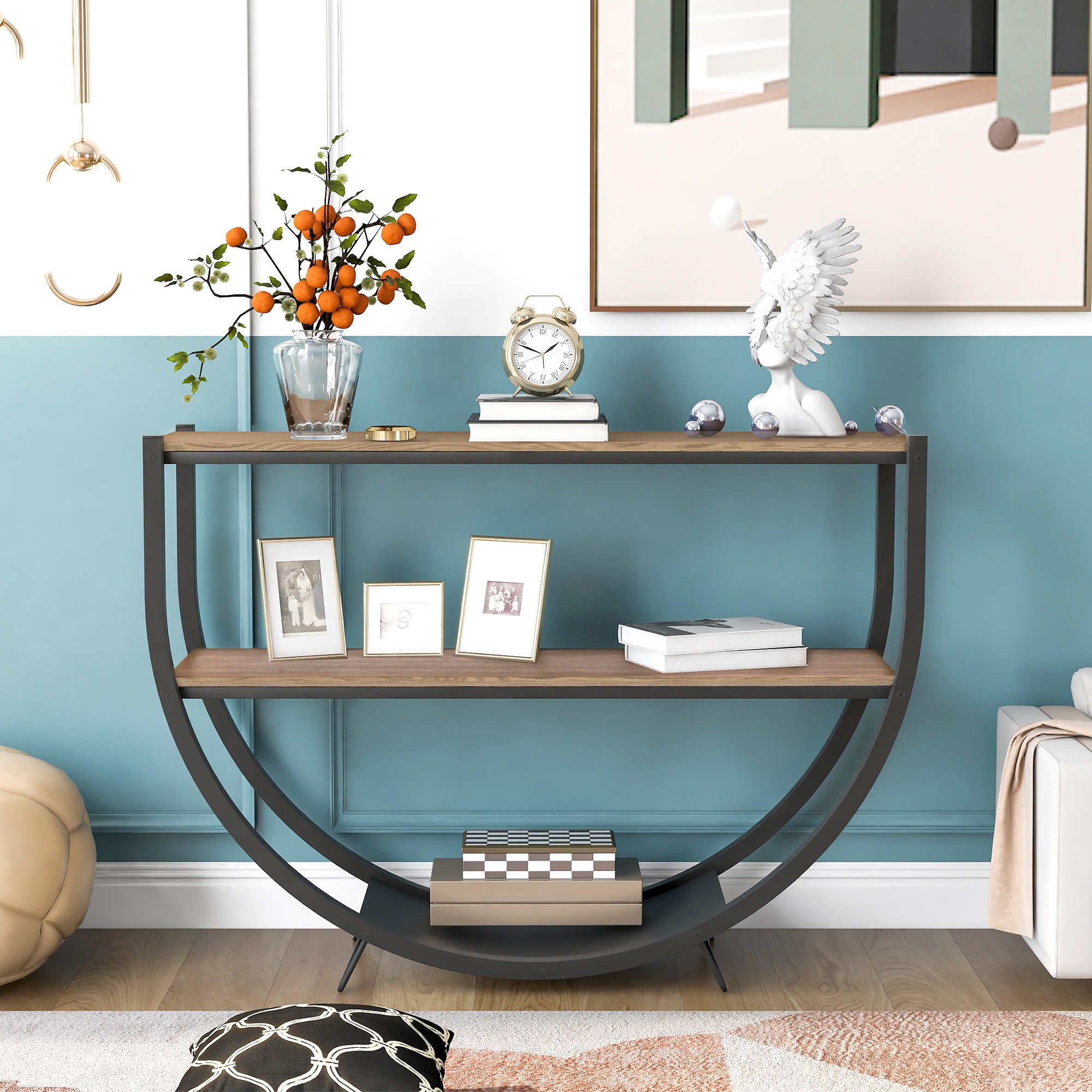 Half Moon Console Table Classic Rustic 48 Coffee Table Entryway Table Bed Bath Beyond 38209896