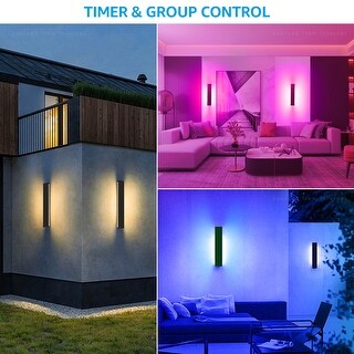 31.5" Smart WiFi LED Wall Sconce 30W, Color Changing, Remote Control ...