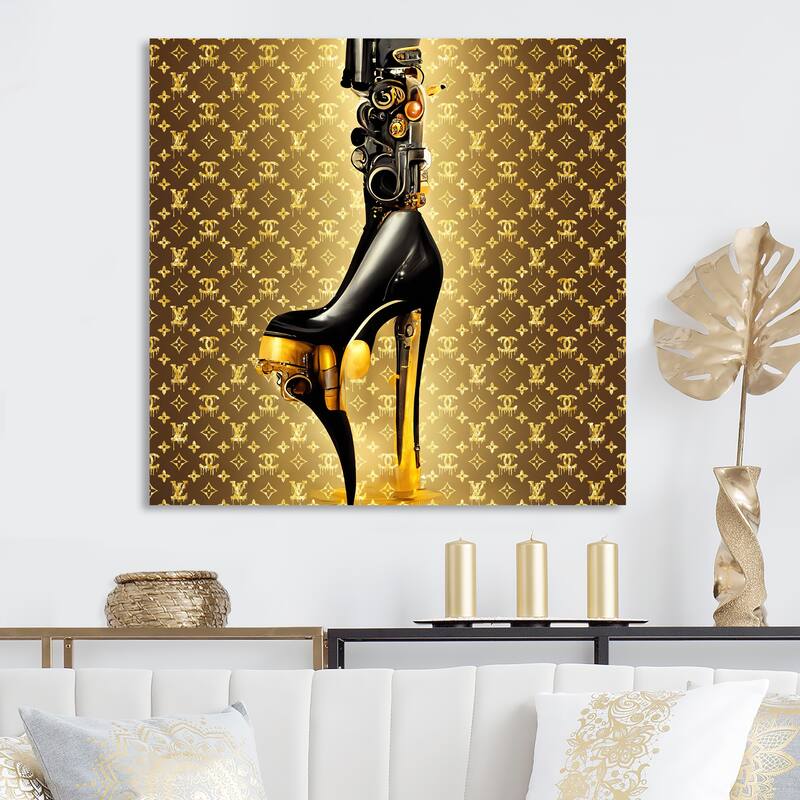Designart 'Luxury Brand Bionic Heel IV' Fashion Shoes Metal Wall Art ...