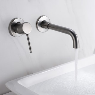 SUMERAIN Left-Handed Single Handle Wall Mounted Bathroom Faucet in ...