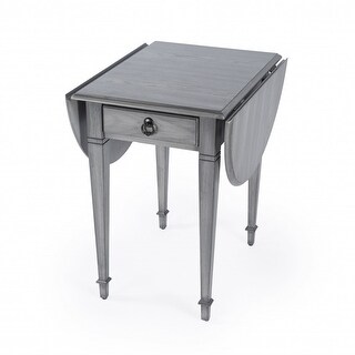 28" Grey Manufactured Wood Oval End Table With Drawer - Bed Bath ...