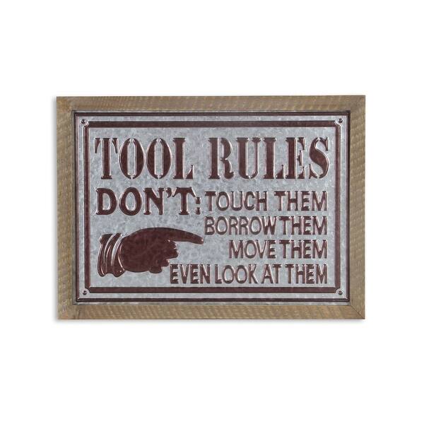 Brown Metal Tool Rules Wall Sign - Bed Bath & Beyond - 36272391