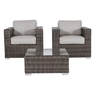 3 Piece Conversation Set with Cushions - Bed Bath & Beyond - 27758267
