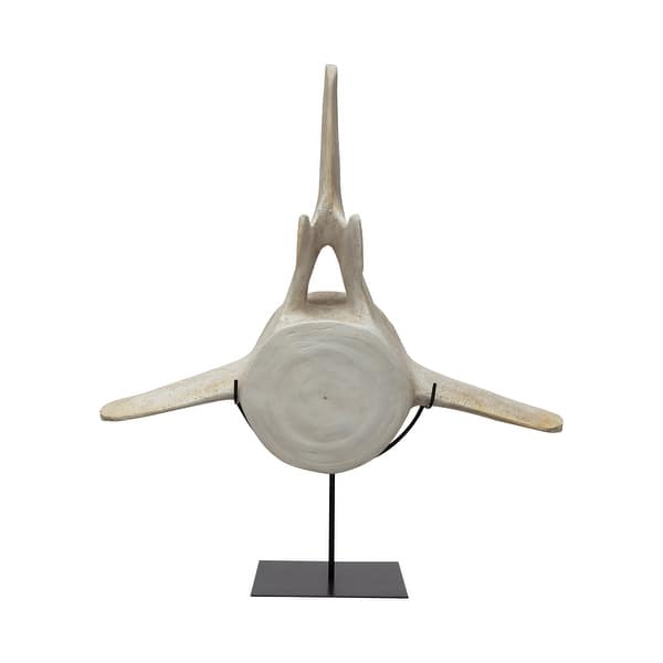 Decorative Reproduction Whale Bone with Metal Stand - 24.0"L x 7.9"W x ...