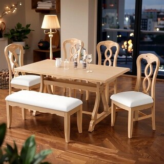 Kitchen Table Set for 6, Smooth Dining Backs - Bed Bath & Beyond - 42262245
