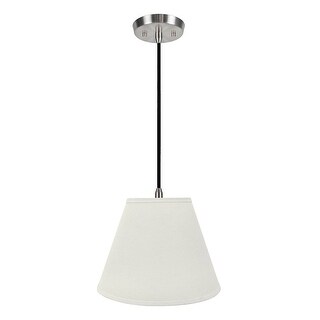 Aspen Creative 1-Light Fabric Lamp Shade Hanging Pendant, Off White - SATIN NICKEL - SATIN ...