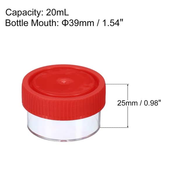 20mL Sample Cups 2Pcs Sample Containers Leak Proof Screw Cap for Lab ...