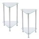 Corner Table for Small Spaces, Glass End Table for Living Room, Corner ...