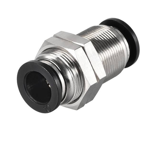 Straight Pneumatic Push to Quick Connect Fittings Bulkhead Union 10mm ...