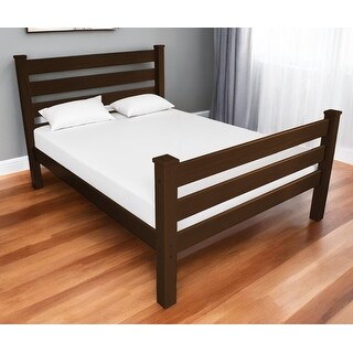 HomeRoots Brown Solid Wood Queen Bed Frame - Bed Bath & Beyond - 42755704