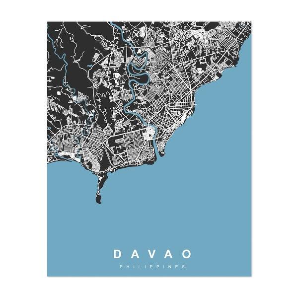 Davao City Davao Region Philippines Maps Black White Art Print/Poster ...