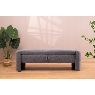 Footstool with Storage Function Teddy Fabric Suitable for Hallway - Bed ...