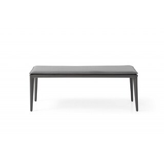 HomeRoots 47" Dark Grey Faux Leather Bench - 47 x 18 x 16 - Bed Bath ...
