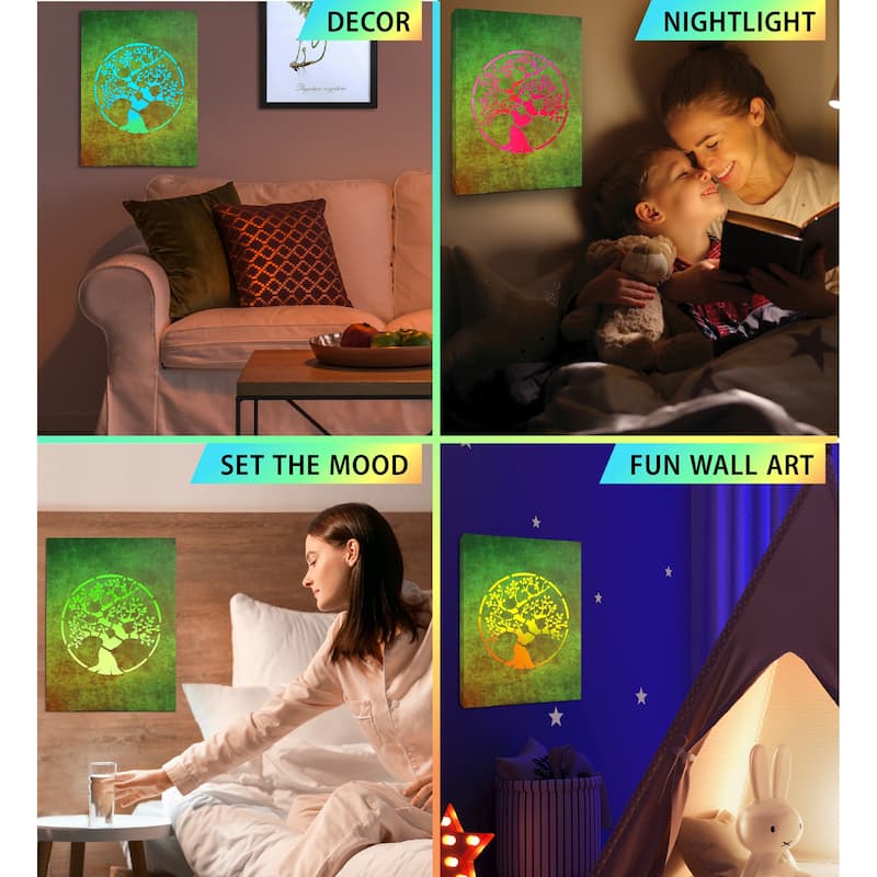 CoTa Global Tree Of Life Light Up LED Wall Art - Changing Color LED ...
