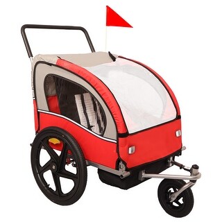 2-Child Bicycle Trailer Double Tow Behind Bike Trailer Jogger - Bed ...
