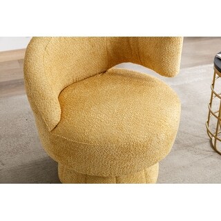 Barrel Swivel Armchair Yellow Cuddle Lounge Chair Club Sofa wLeft Open ...