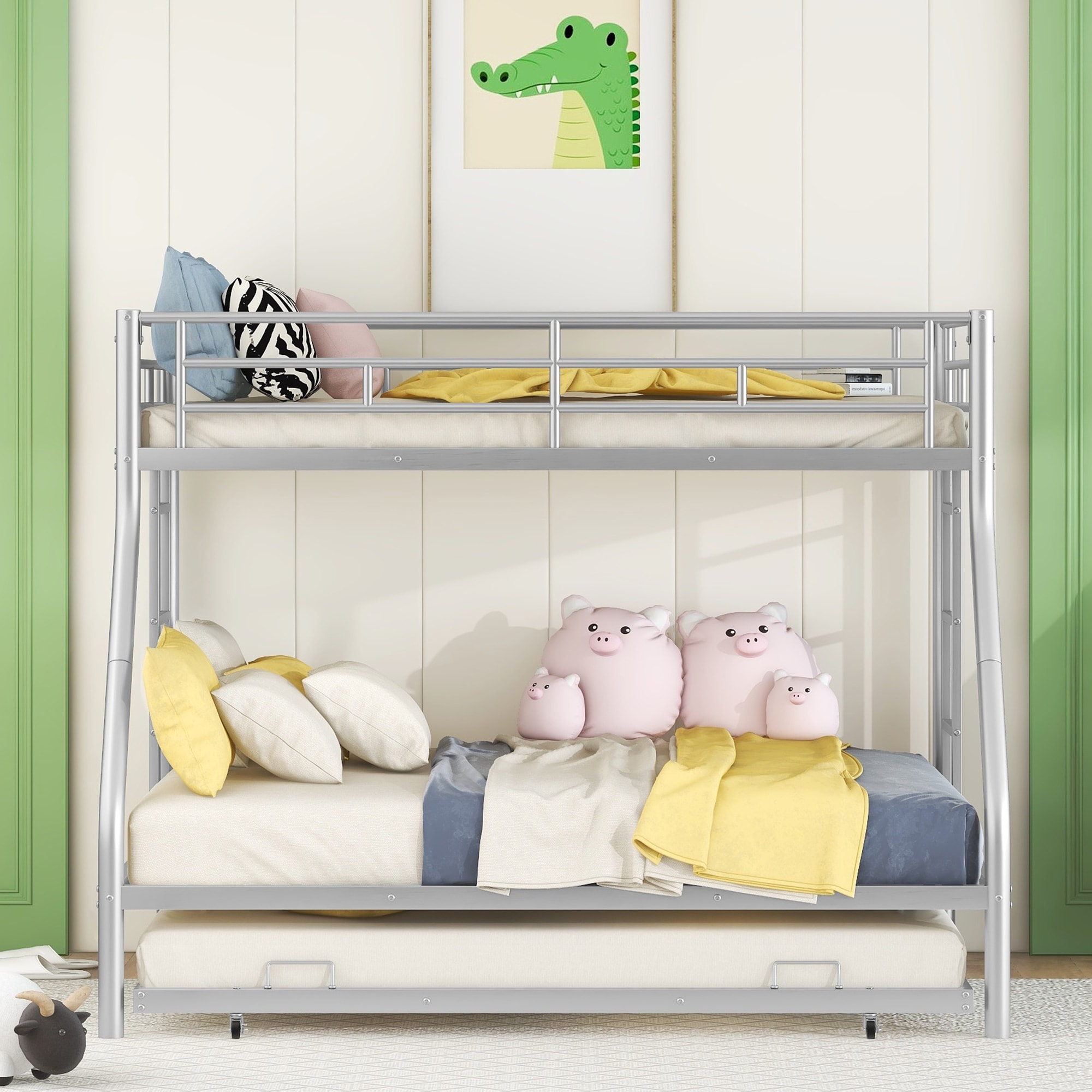 Dhp ezra twin metal bunk bed with trundle store