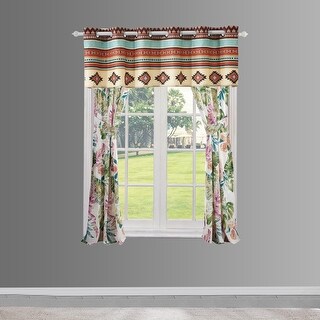 Tagus 84 Inch Window Valance, Southwest Motifs, Soft Microfiber Fabric ...