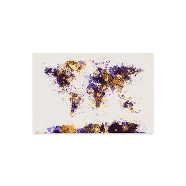 Paint Splashes World Map Print On Acrylic Glass by Michael Tompsett ...