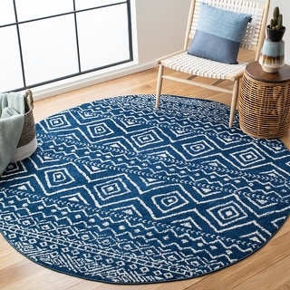 SAFAVIEH Tulum Shima Moroccan Boho Distressed Rug - 6'7" Round - Bed ...