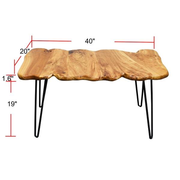 Greenage Cedar Wood Coffee Table 4 Panels Table - 40''x20''x20''H - Bed ...