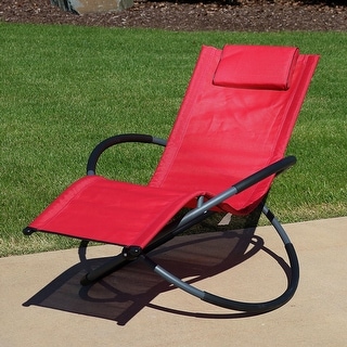 Sunnydaze Orbital Folding Zero Gravity Rocking Lounger with Pillow ...